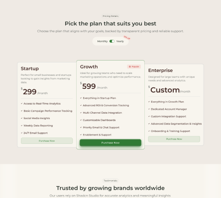 Grow - Shadcn UI Marketing Template - Shadcn Studio