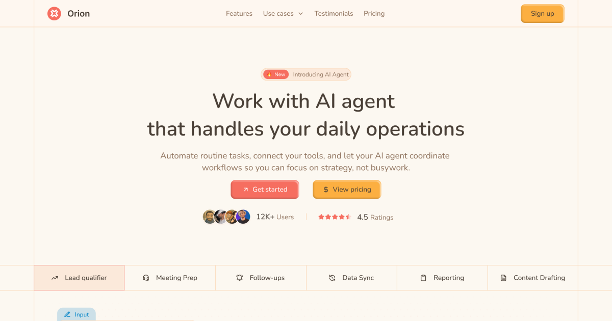 Orion - Shadcn UI AI Agent Template - Shadcn Studio