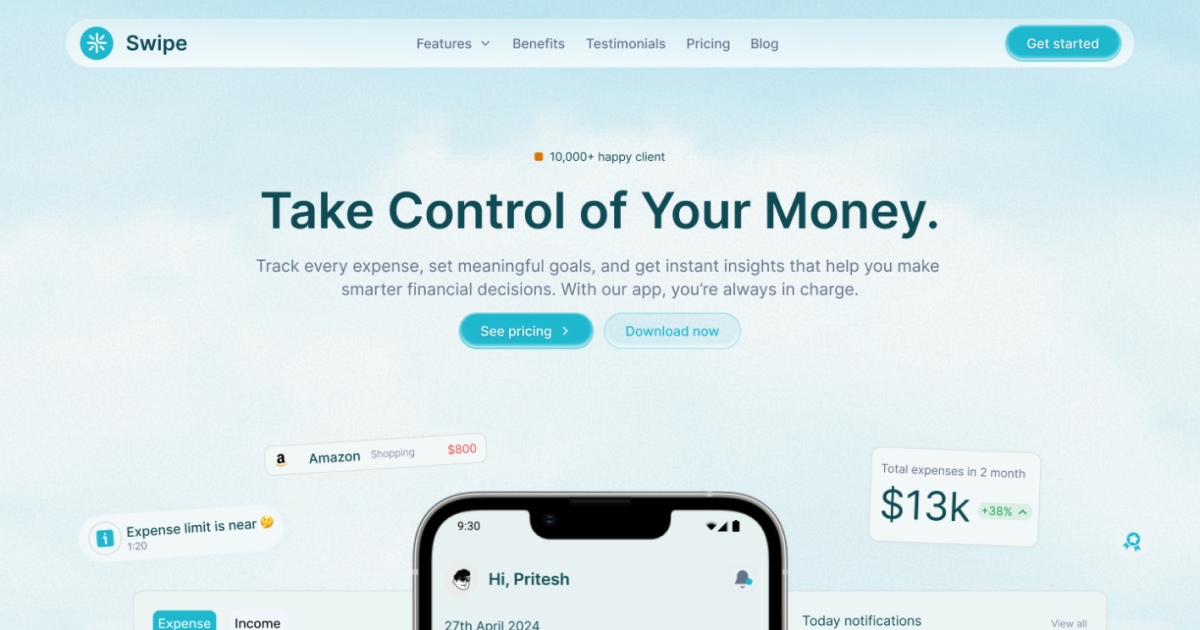 Swipe - Shadcn UI Mobile App Template - Shadcn Studio