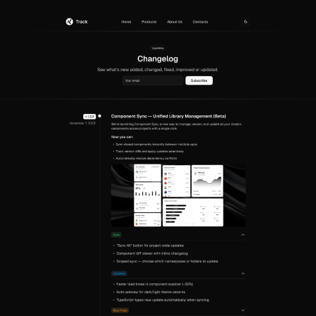 changelog html template