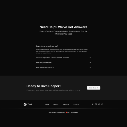 Track - Shadcn UI Changelog Template - Free - Shadcn Studio